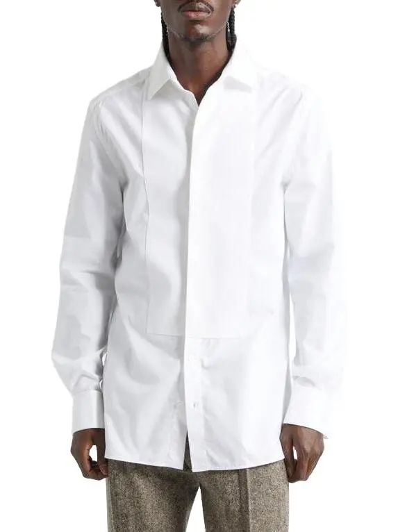 JW Anderson Pleated Front Tuxedo Shirt - White