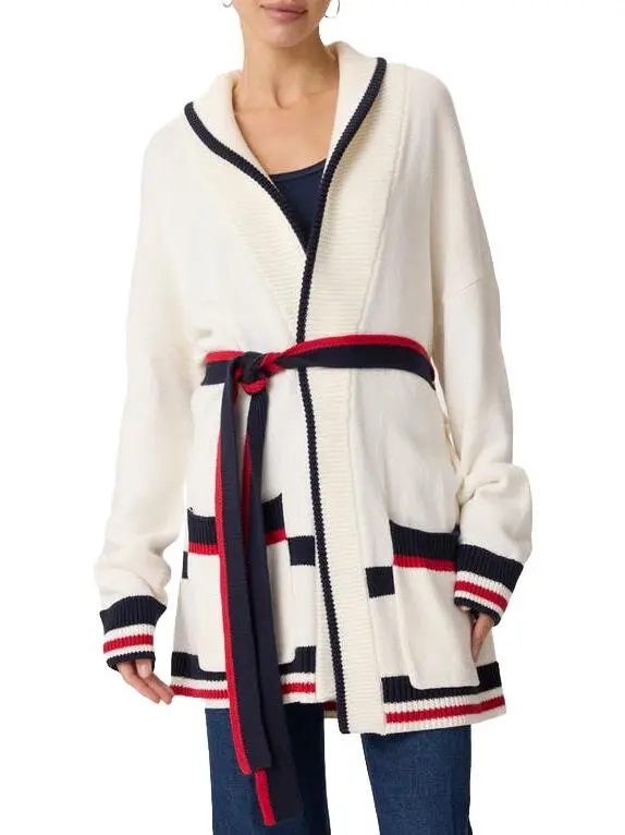 Splendid Set Sail Cardigan - White/navy/rouge