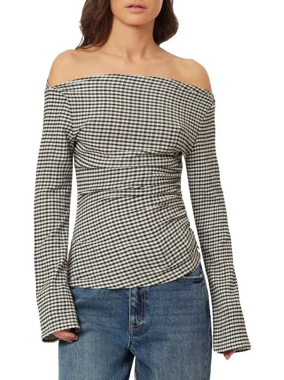 Scotch & Soda Gingham Seersucker Top - Meteorite