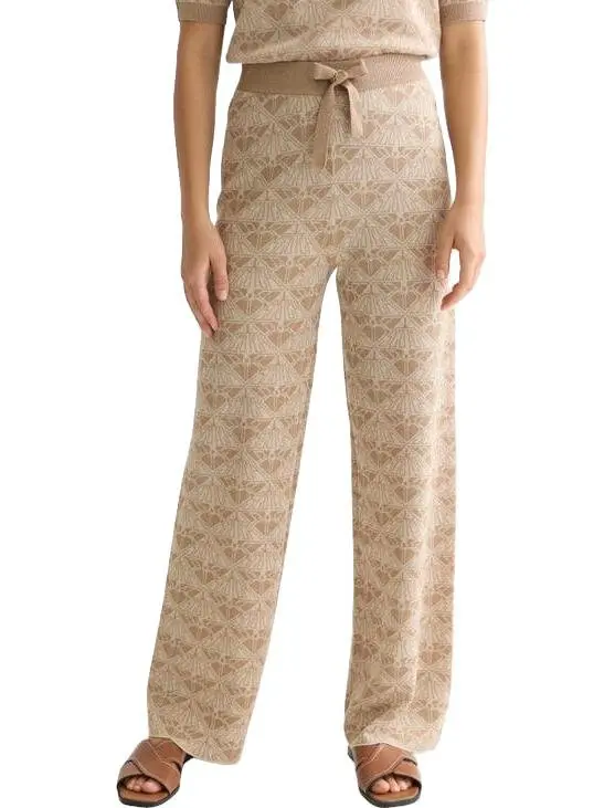 Scotch & Soda Logo Jacquard Knit Pants - Travertine