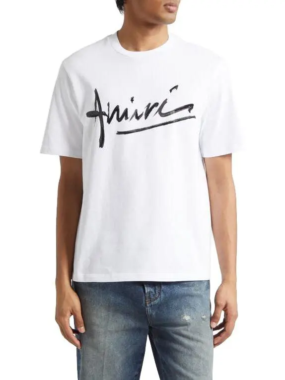 Amiri Script Logo Graphic T-shirt - White