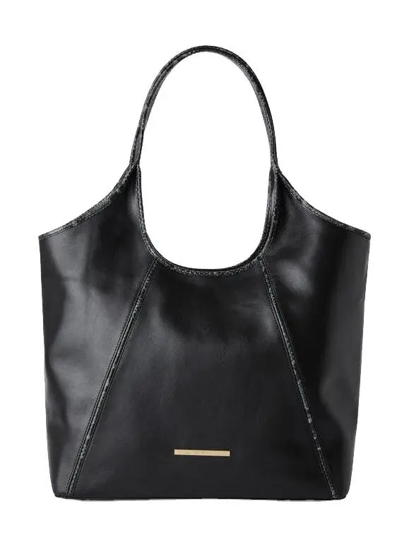 Brahmin Iona Leather Tote Bag - Black Dietrich