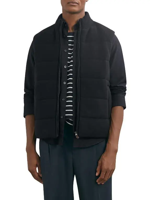 REISS Quilted Vest - Navy