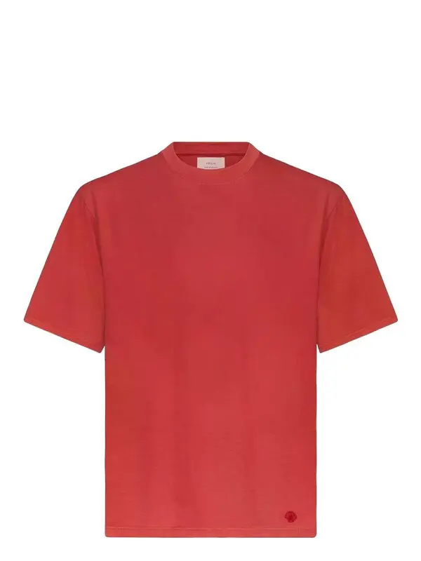 Loulou De Saison Embroidered Logo Crew-neck T-shirt - Red