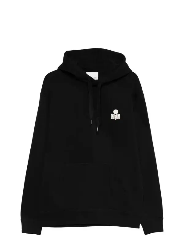 MARANT Matte Logo-embroidered Hoodie - Black