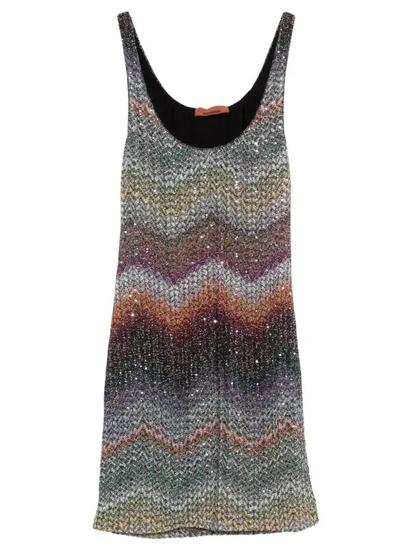 Missoni Scoop-neck Mini Dress - Grey