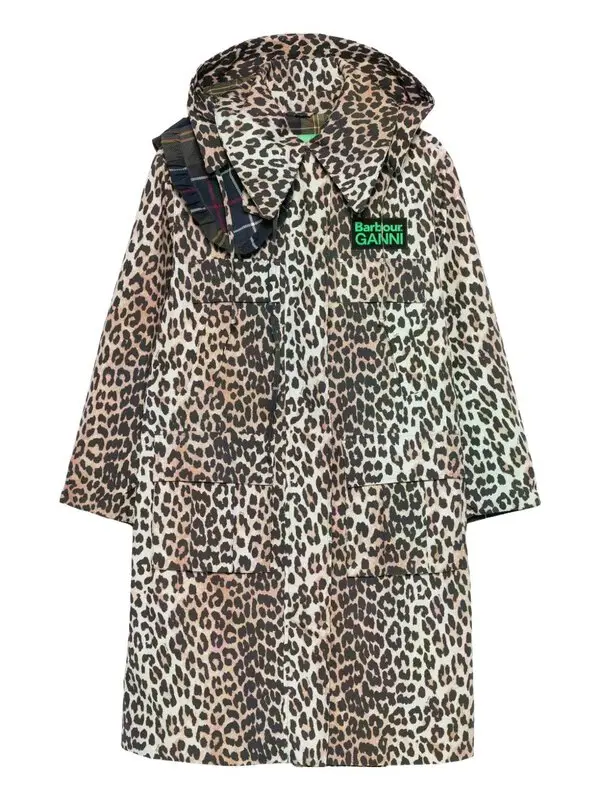 Barbour X Ganni Leopard Print Coat - Neutrals