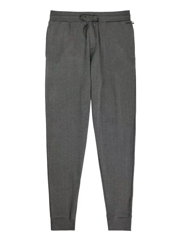 BOSS Drawstring Herringbone Track Pants - Grey