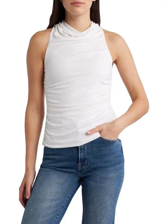 French Connection Gibson Ruched Cowl Neck Top - Summer White