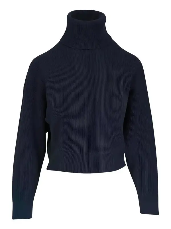 Brunello Cucinelli Roll-neck Ribbed Sweater - Blue