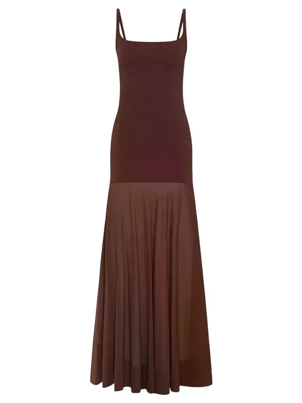 ST. AGNI Circle Hem Maxi Dress - Brown