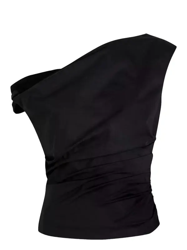 Good American Off-shoulder Poplin Blouse - Black