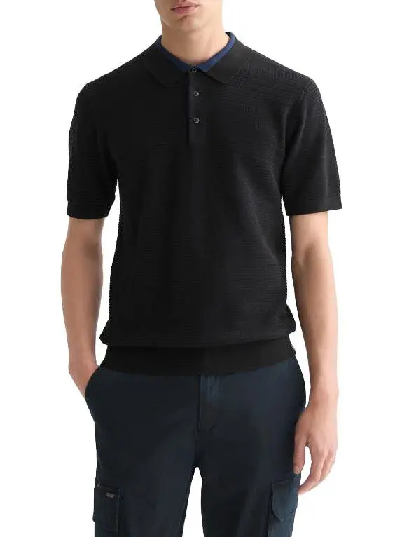 Scotch & Soda Structured Cotton Polo - Meteorite