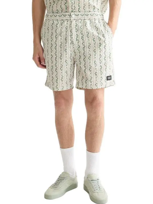 Scotch & Soda Printed Swim Trunks - Horseshoe Stripe Egg