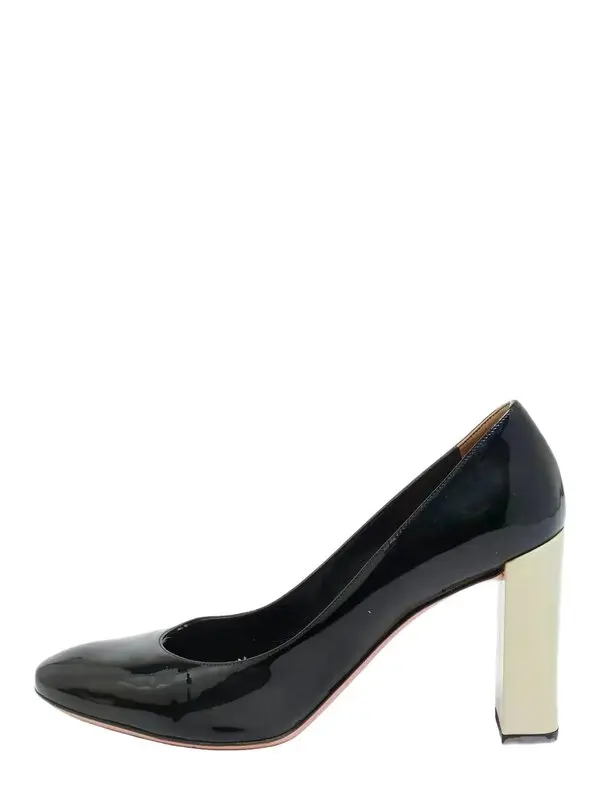 Fendi Patent-leather Block-heel Pumps - Black