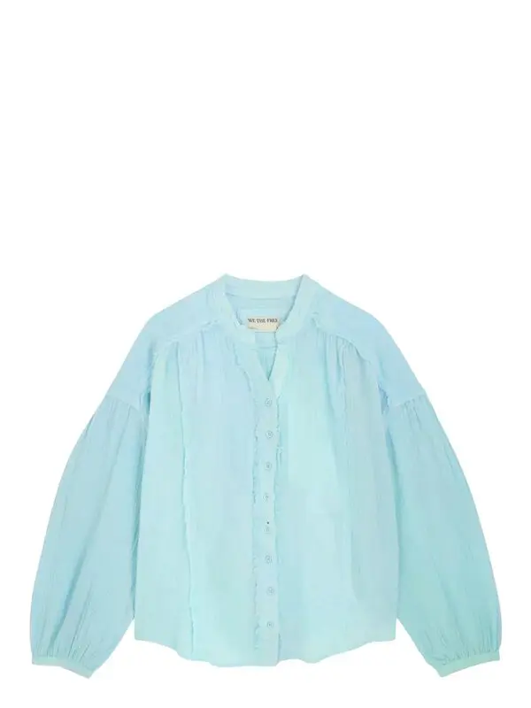 Free People Valley Double Button Shirt - Blue