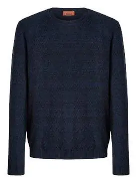 Missoni Crew-neck Pullover With Chevron Pattern - Blue