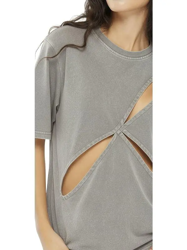 MOTHER OF ALL Cut Out T-shirt - Light Grey