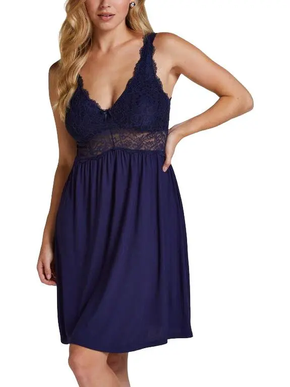 Hunkemoller Nora Lace Slip Dress - Blue