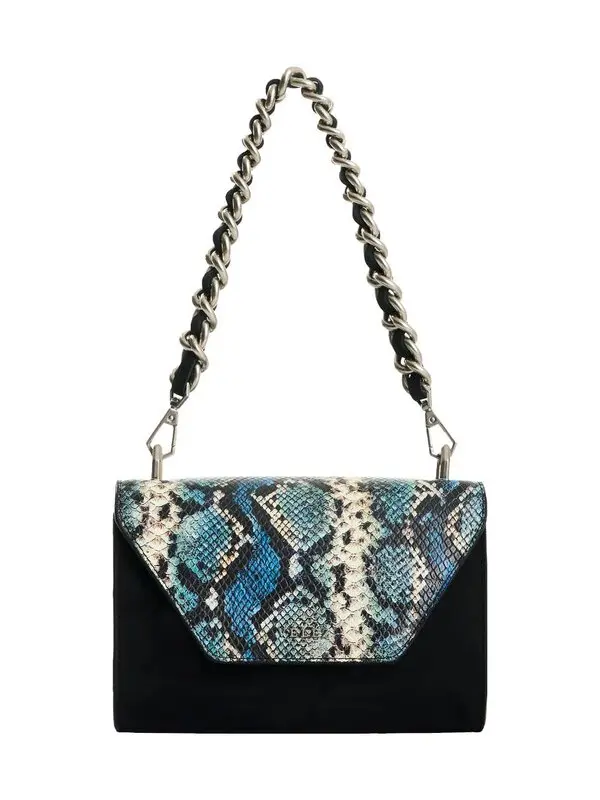 VELEZ Lili Two Foil Leather Crossbody Bag - Blue