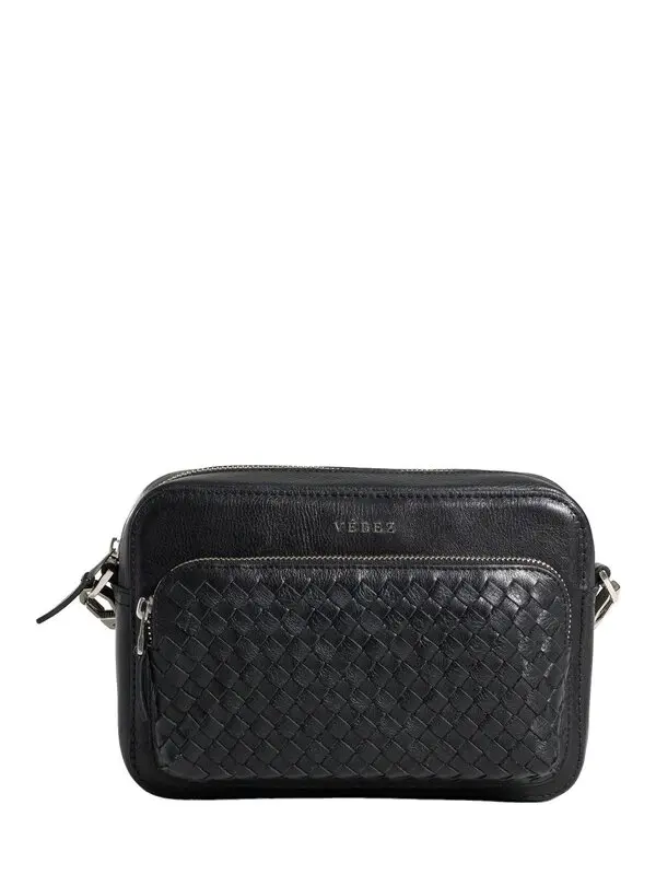 VELEZ Leather Crossbody Bag - Black