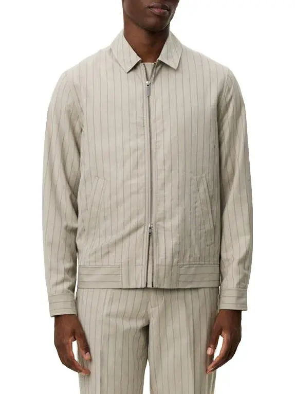 LES DEUX Como Pinstripe Coach Jacket - Dark Sand