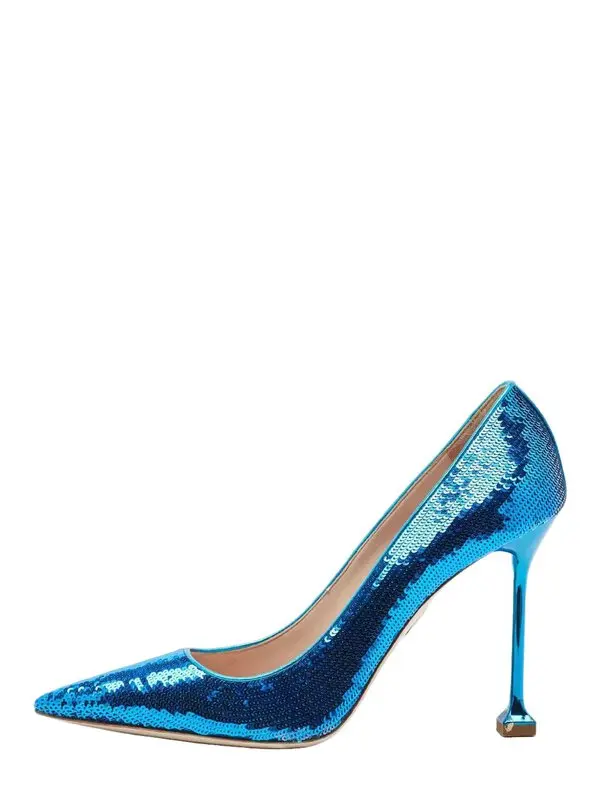 Miu Miu Sequin Embellished Pointed Pumps - Blue