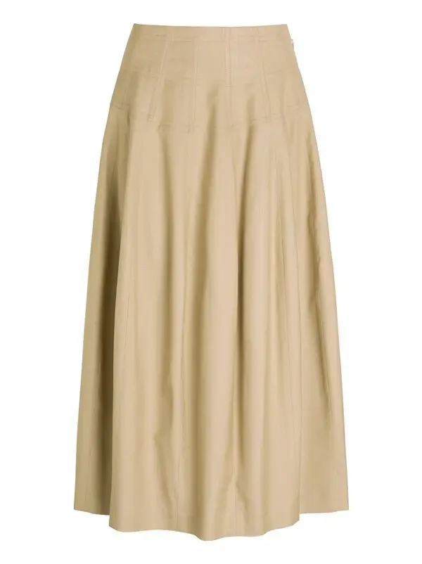 HEIRLOME Estafenia Silk Tussah Midi Skirt - Natural
