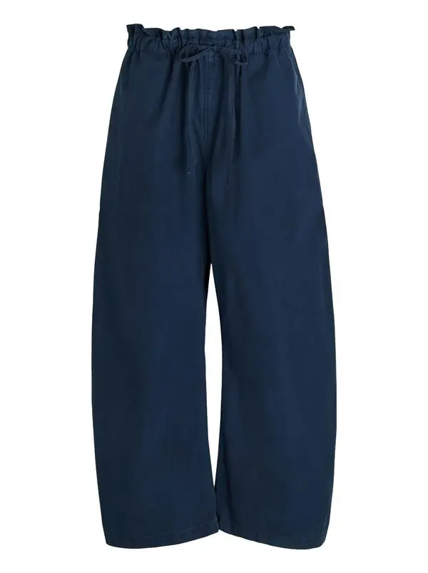 Polo Ralph Lauren Cotton-poplin Barrel-leg Trousers - Navy