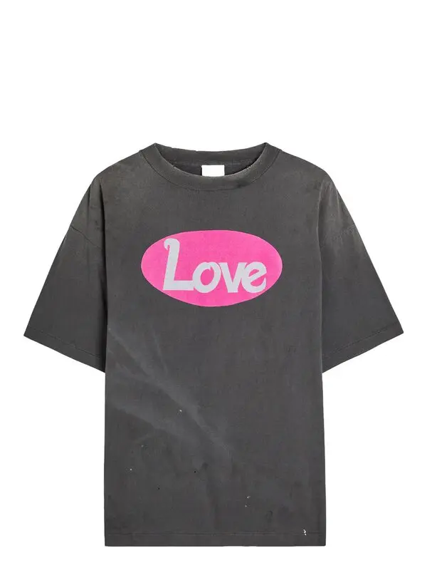 SAINT MXXXXXX Love Printed Cotton T-shirt - Black