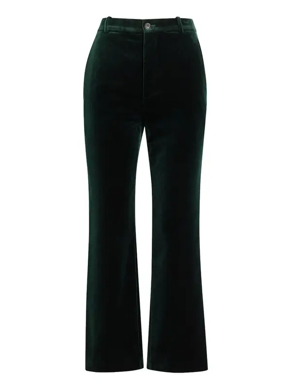 Saint Laurent Straight-leg Velvet Trousers - Green Other