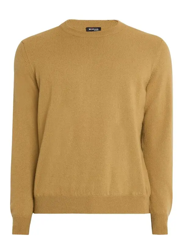 Kiton 12gg Cashmere Knit Crewneck Sweater - Dark Orange