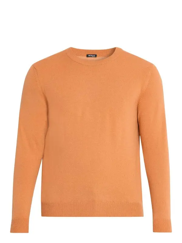 Kiton 12gg Cashmere Knit Crewneck Sweater - Orange