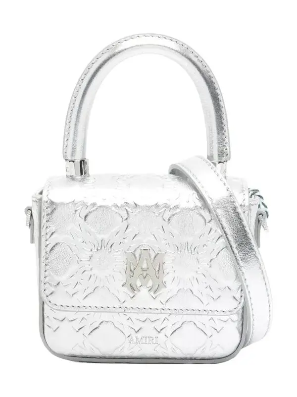 Amiri Embossed Mini Top Handle Bag - Silver
