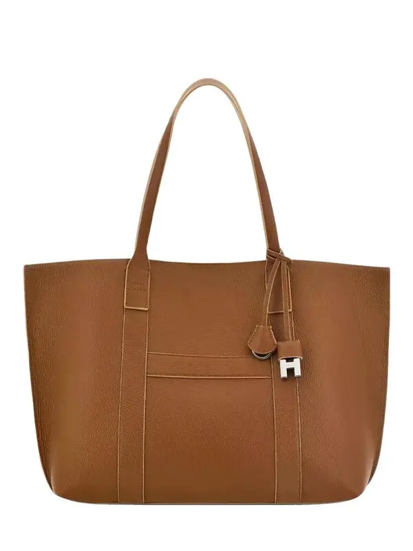Hogan Tote Bag With Hanging Accent - Brown