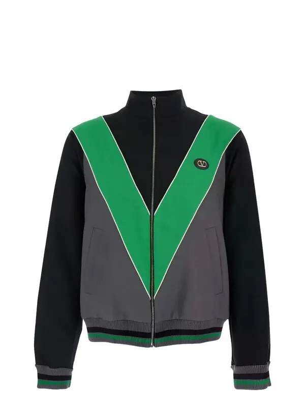 Valentino Garavani Vlogo Patch Zip Up Sweatshirt - Black