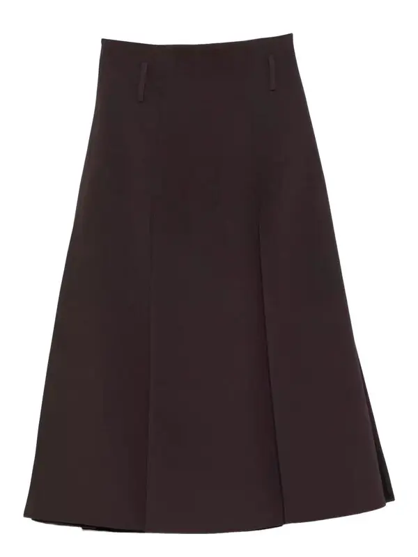 DRHOPE Midi A-line Skirt - Brown