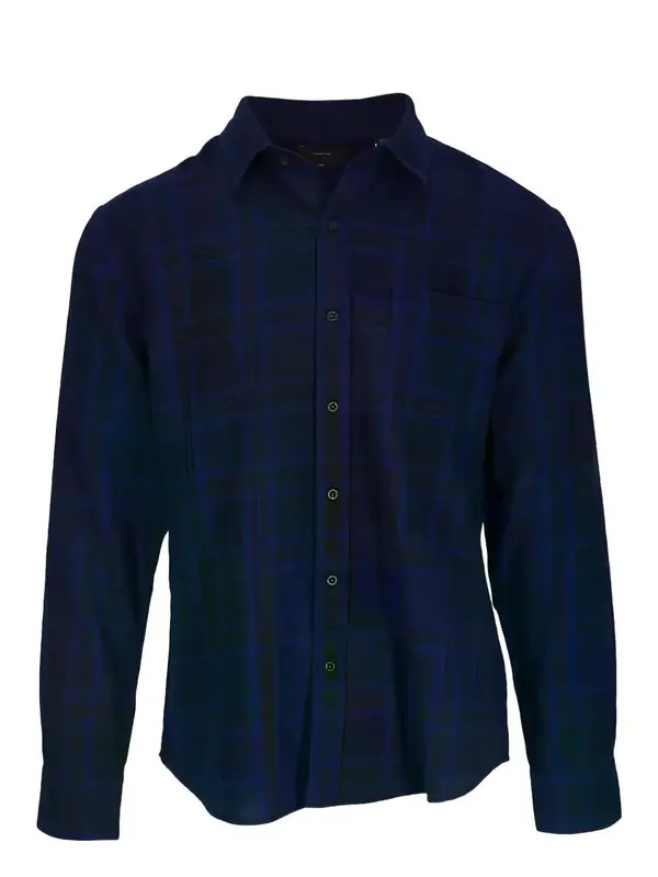 Vince Checked Woven Shirt - Blue