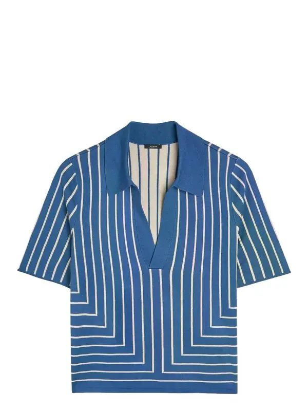 JOSEPH Geometric-pattern Polo Top - Blue