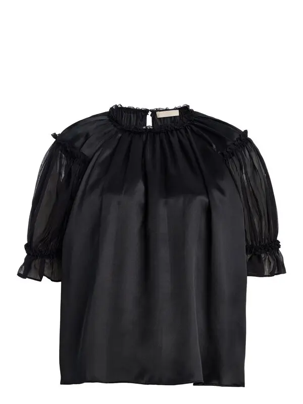 Ulla Johnson Alina Silk Top - Black