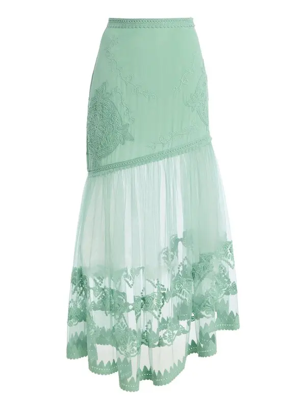 Ulla Johnson Elspeth Silk Midi Skirt - Green