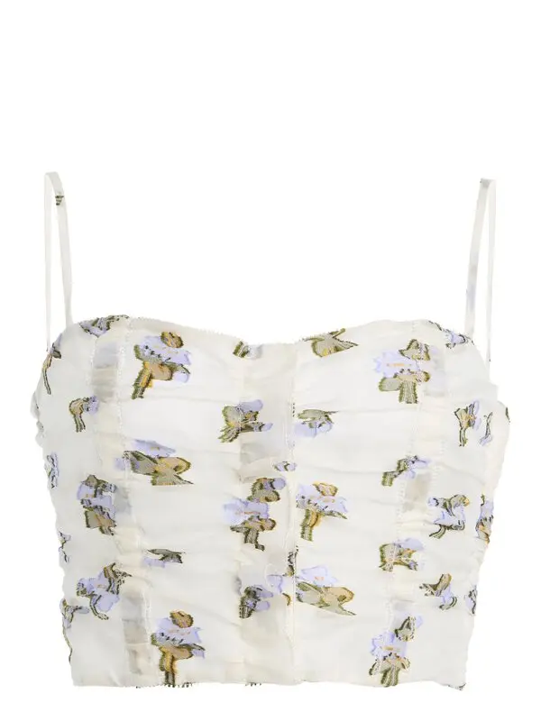 Ulla Johnson Sylvette Fil Coupe Organza Bustier Top - Multi