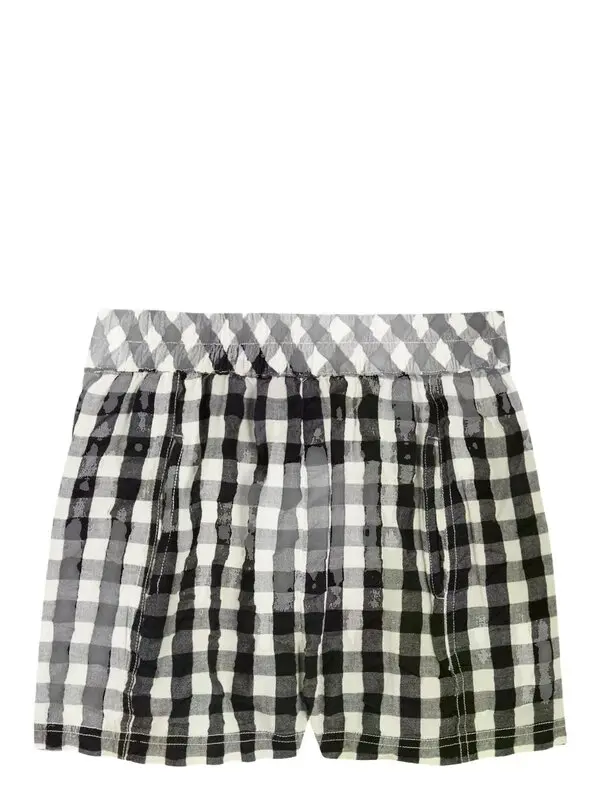 Free People Checked Shorts - Black