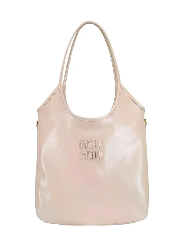 Miu Miu Logo-detail Tote Bag - Neutrals