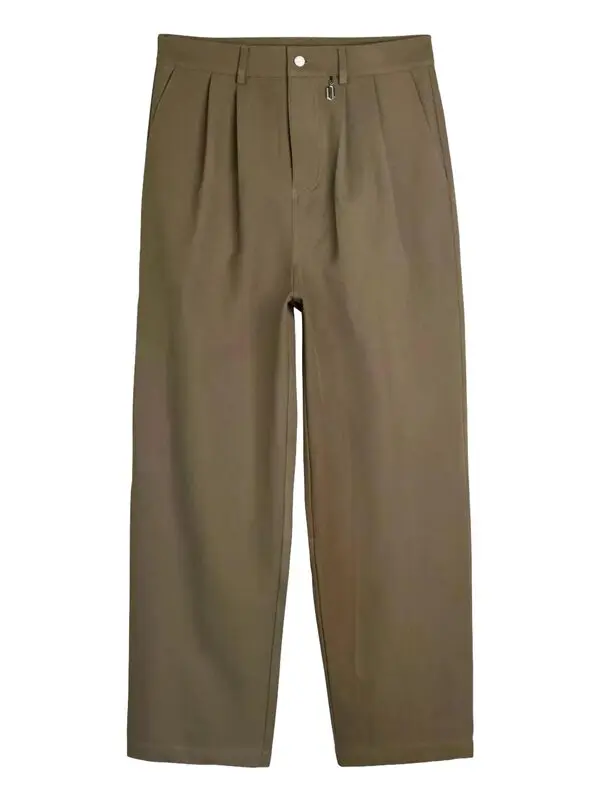 ONLY THE BLIND Pleated Twill Trousers - Green