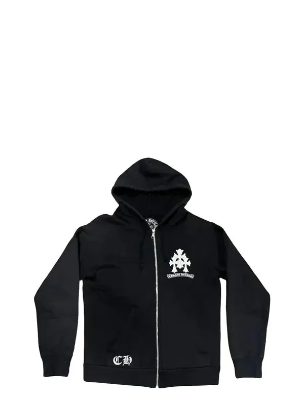 Chrome Hearts Logo-print Zip-up Hoodie - Black