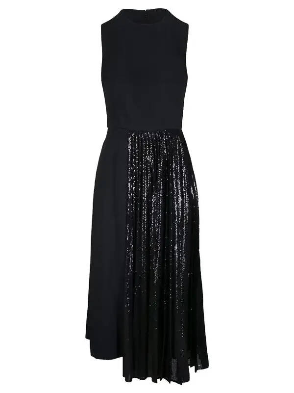 Michael Kors Sequin Embellished Pleated Dress - Black