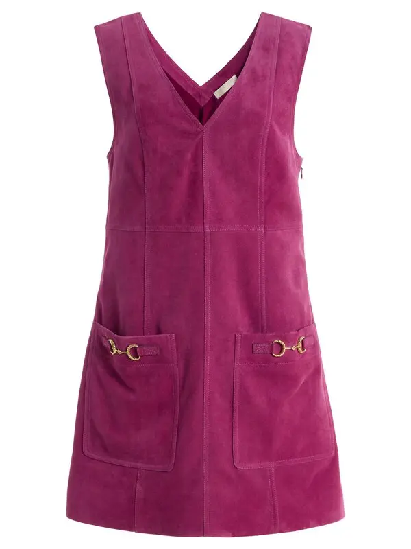 Ulla Johnson Sloane Suede Mini Dress - Purple