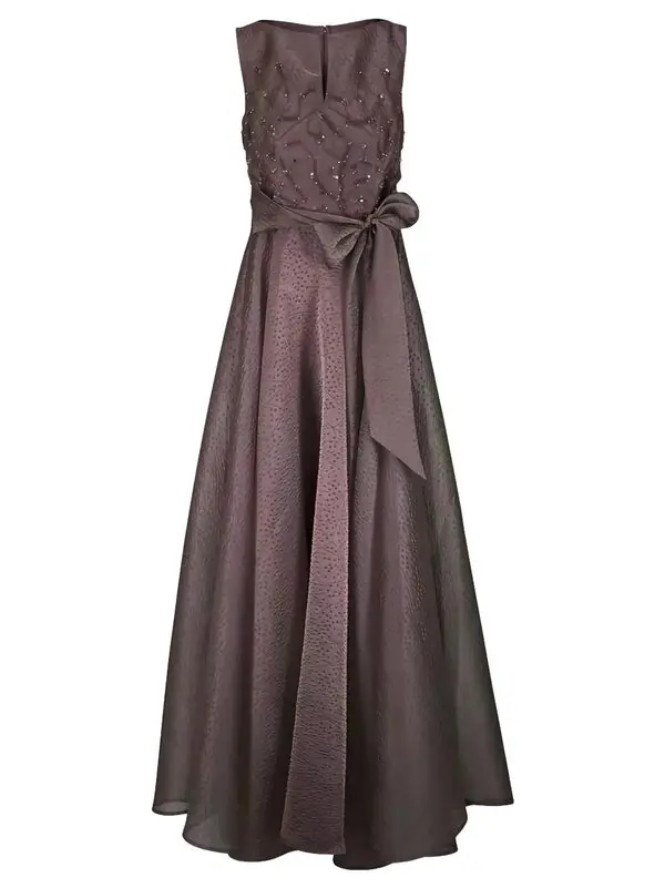 Talbot Runhof Embellished Tie Maxi Dress - Brown