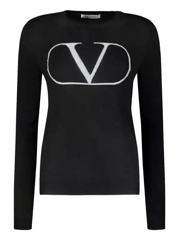 Valentino Garavani Long-sleeve Crew-neck Sweater - Black
